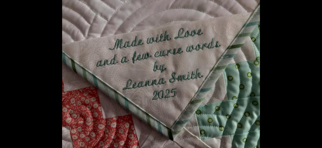 Custom Embroidered Quilt Label Triangular Corner Label Fabric ...