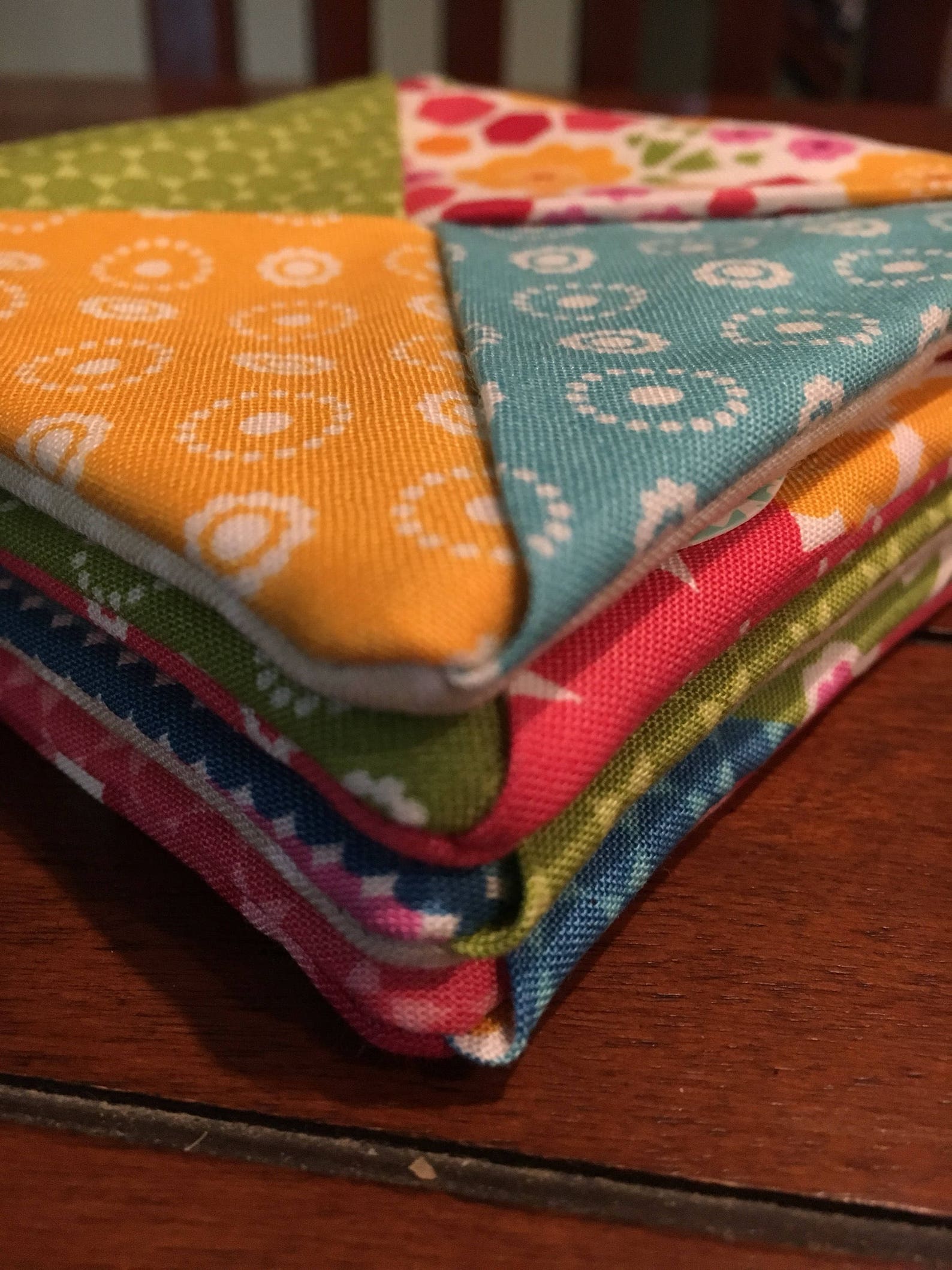Coaster Set Folded Fabric Coasters Set of 4 Handmade Square - Etsy