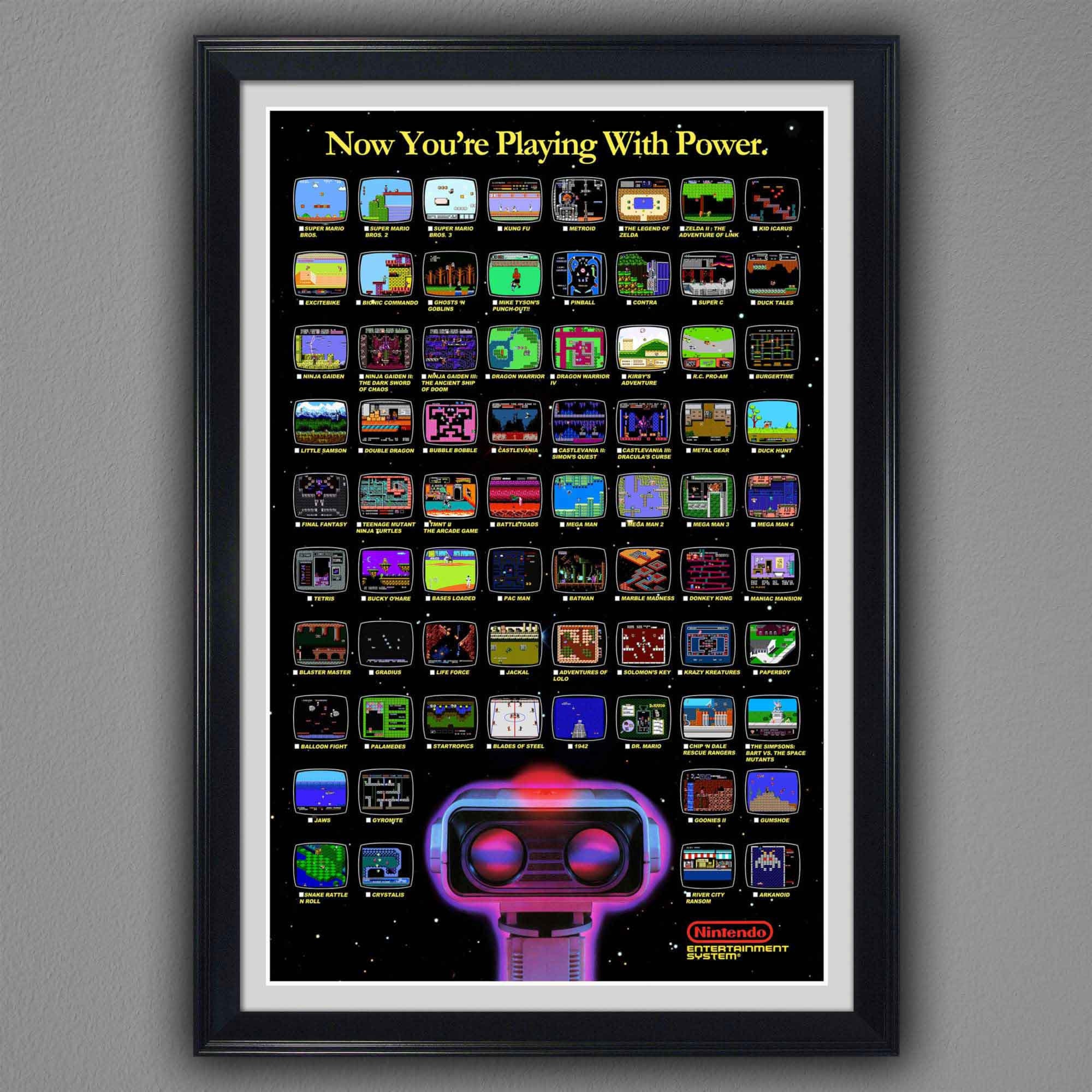 NES "now You're Playing With Power" Vintage Poster Recreated - Digital ...