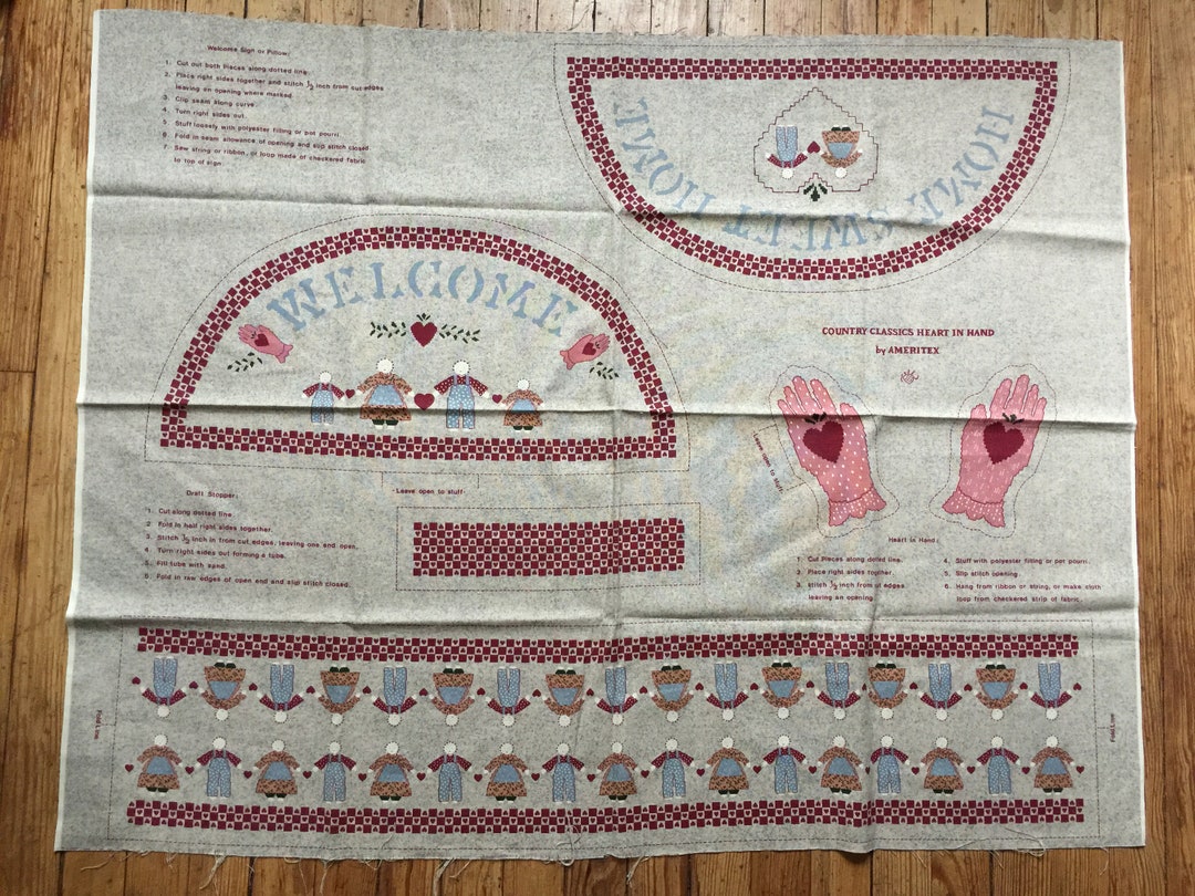 New Old Stock Cut and Sew Pattern Amish Style Welcome Pillow or Wall ...