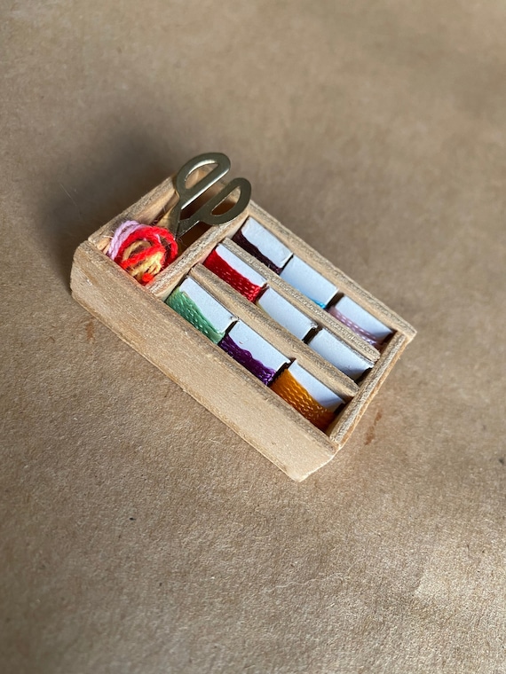 Miniature Sewing Box Shadow Box Embroidery | Etsy