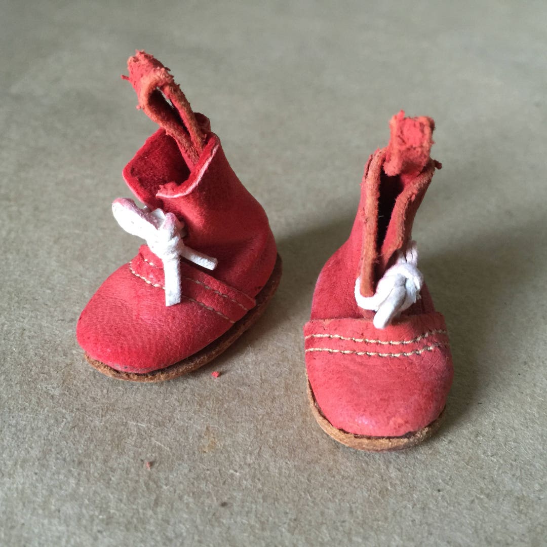 Miniature Red Leather Boots - Etsy