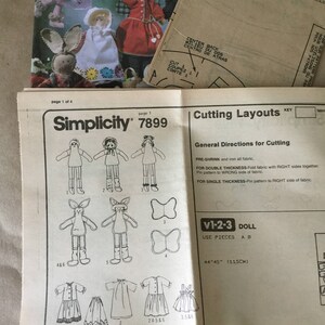 Simplicity Craft Pattern 7899 Dolls and Bunnies Dolls Uncut - Etsy