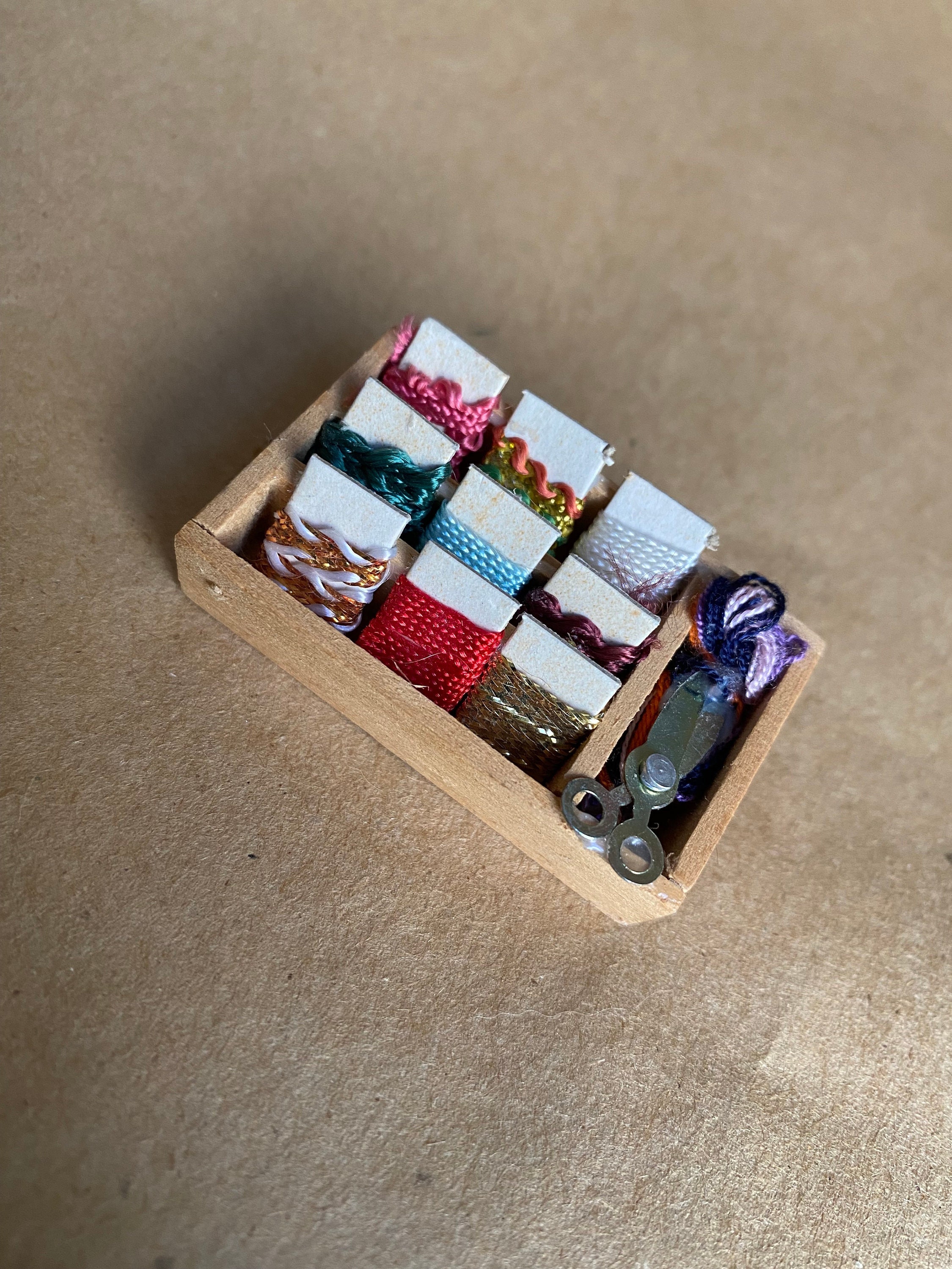 Miniature Sewing Box Shadow Box Embroidery | Etsy