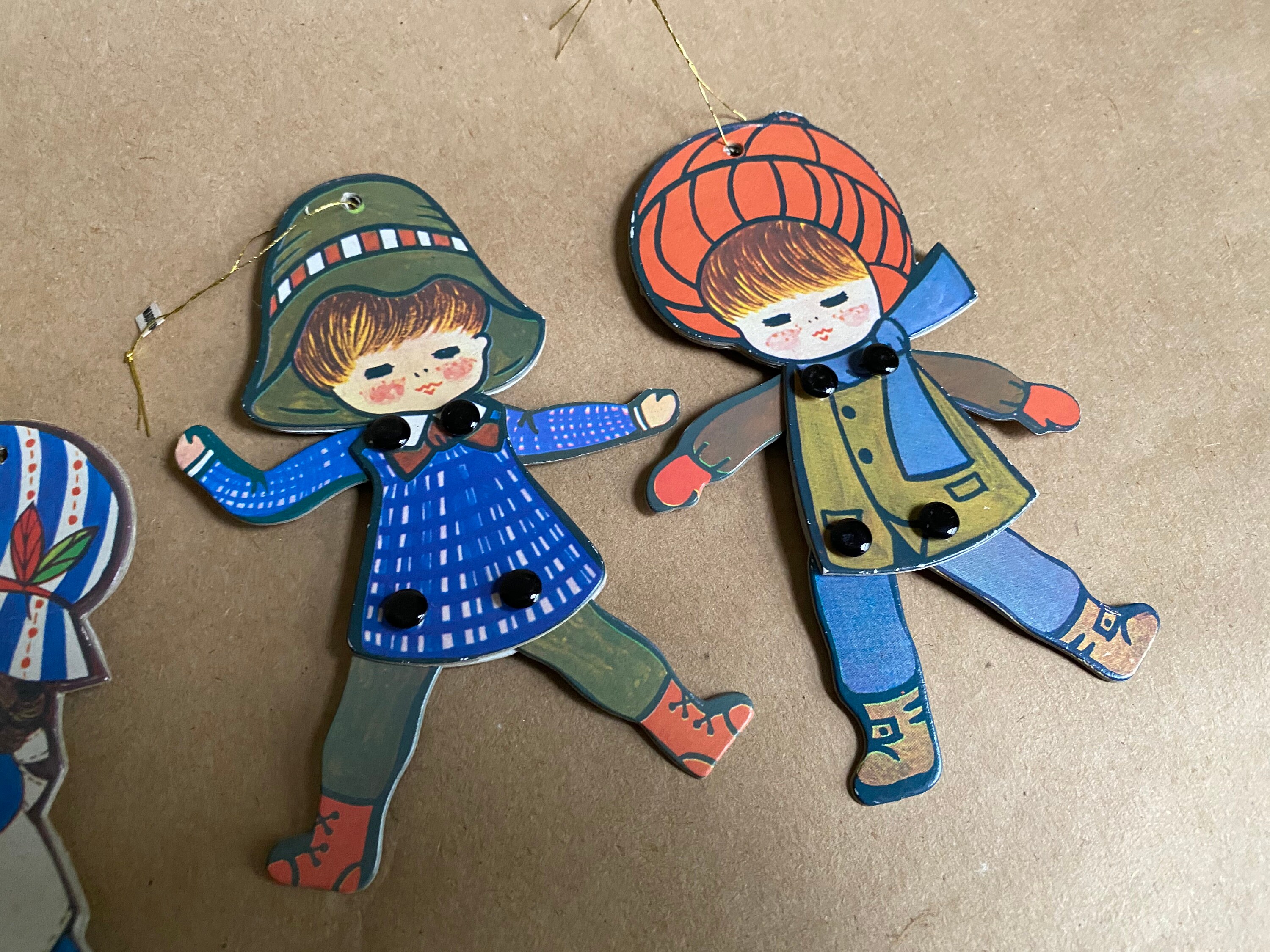 Hanging Paper Dolls With Articulated Arms and Legs Boy and - Etsy