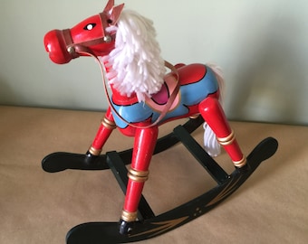 Red Rocking Horse | Etsy