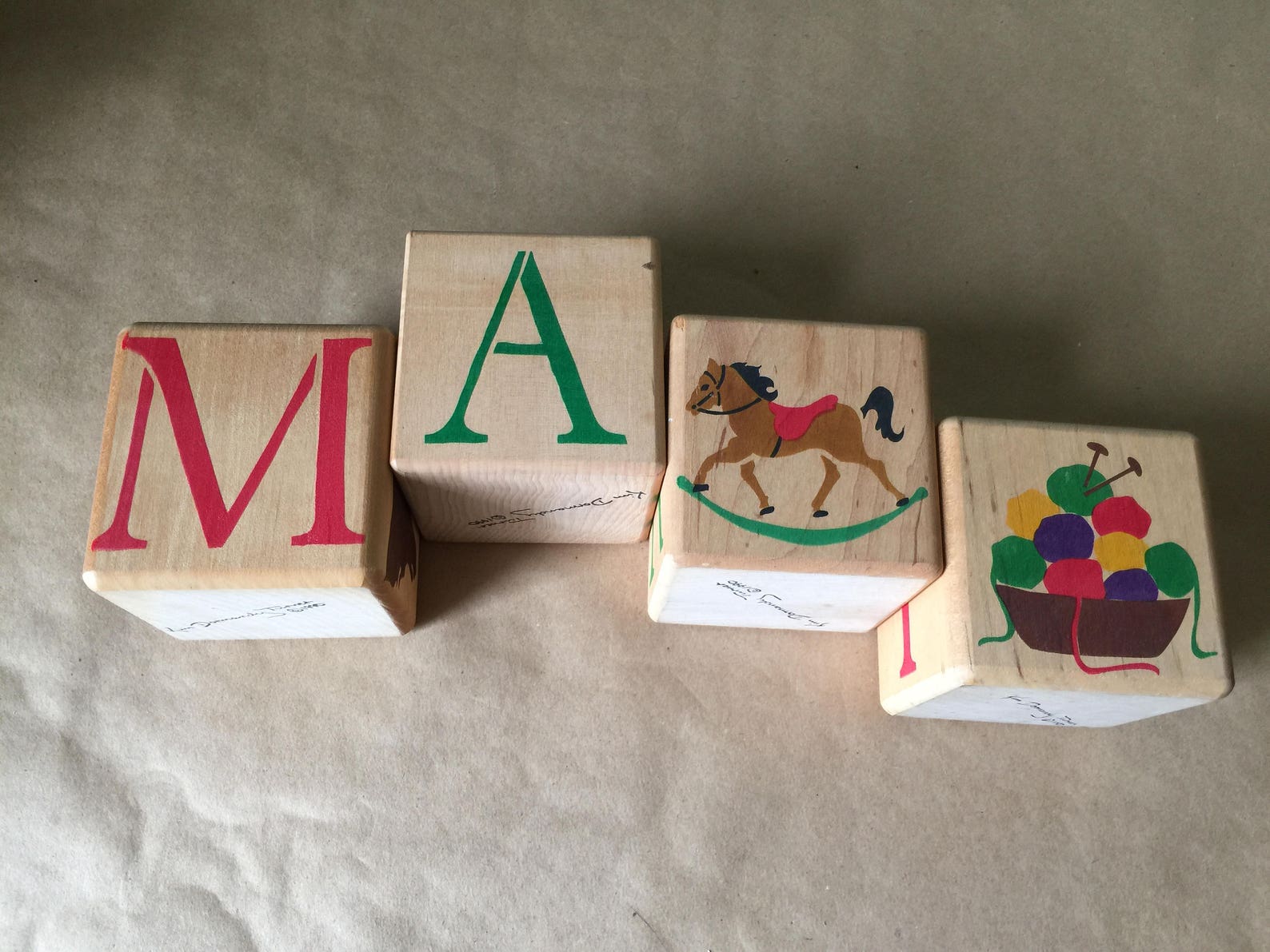 Hand Painted Blocks Spell Mary Alphabet Blocks | Etsy