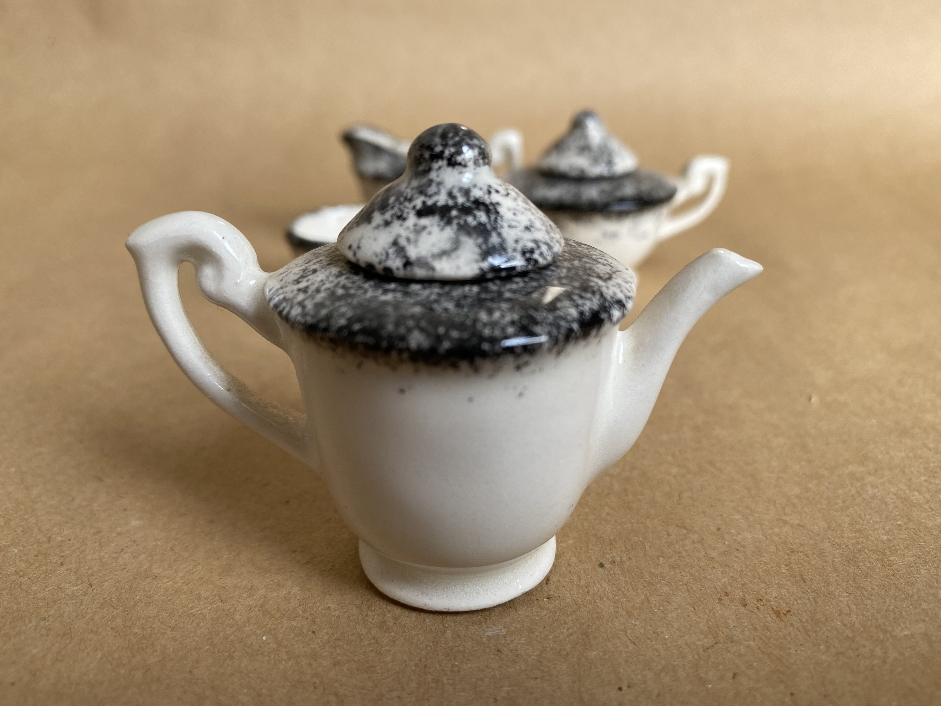 Black and White Vintage Miniature Tea Set Made in Japan 1950s - Etsy