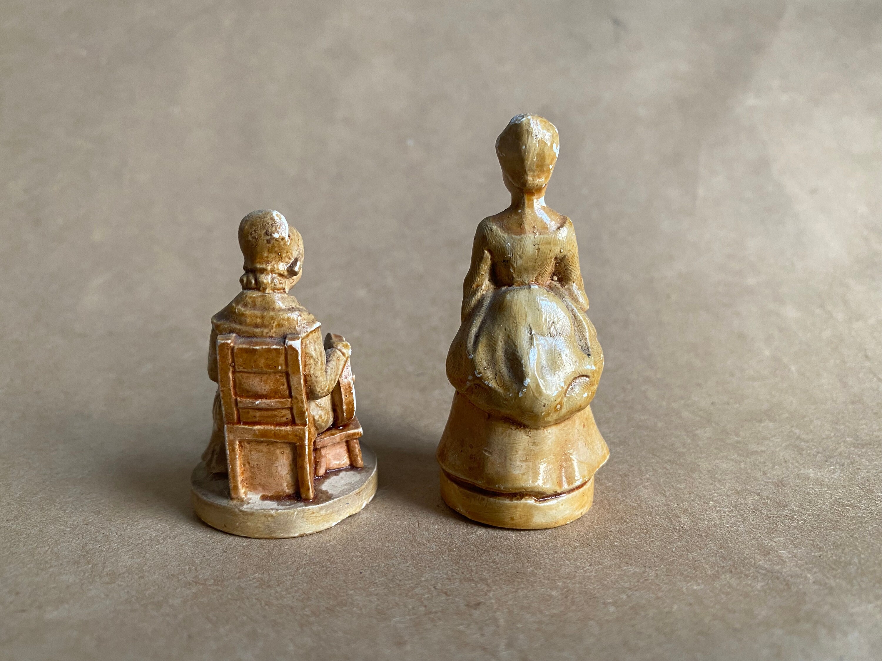 Resin Faux Ivory Victorian Figurines Woman at Spinning Wheel - Etsy