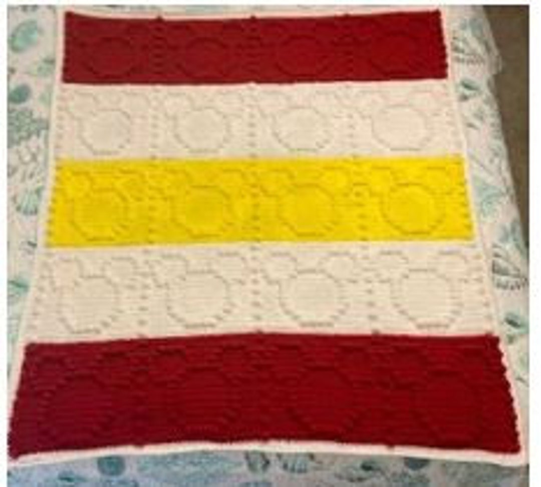 Crochet Pattern Forever Mickey Baby Blanket Puff Stitch by Pam - Etsy