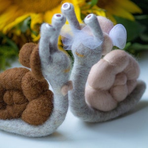 Snails Family Needle Felted Animal, Toy Snails,stuffed Animal,snails ...