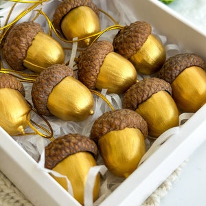 Gold Acorn Ornaments Set of 10/20/30 Hand Painted Acorns Gold Acorns ...