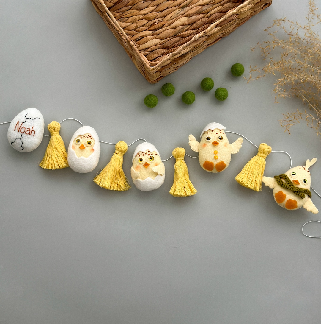 Easter Garland, Chick Garland, Easter Chicken Ornament, Easter ...