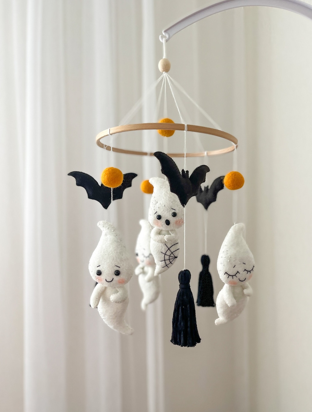 Ghost Baby Mobile, Bat Mobile, Halloween Nursery Decor, Ghost Nursery ...