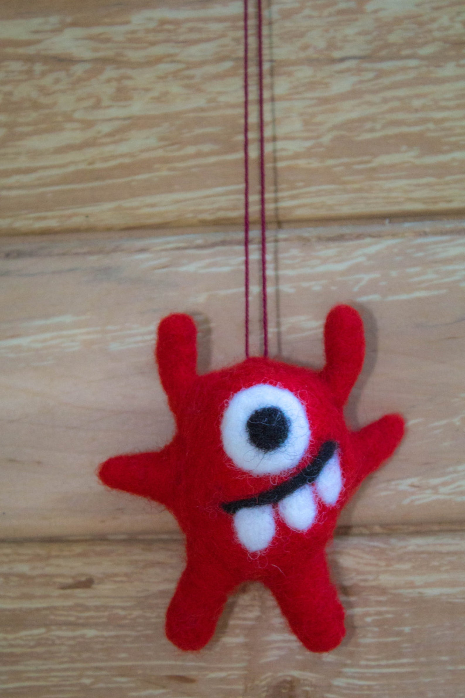 Felted Monster, Friendly Felted Monster Figure, Needle Felted Small Toy ...