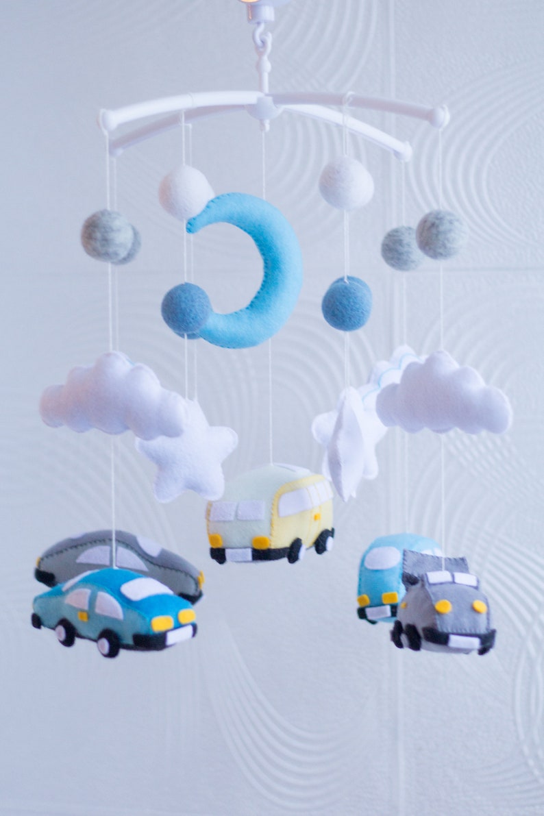 Baby Mobile, Boy Nursery Mobile, сar Moon Mobile, Boy Mobile, Сrib ...