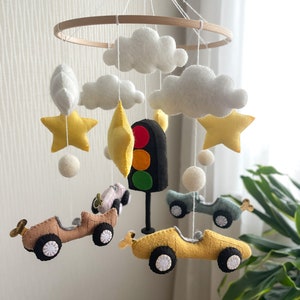Cars Crib Mobile Sports Cars Baby Mobile Felt Mobile Baby Boy Mobile ...