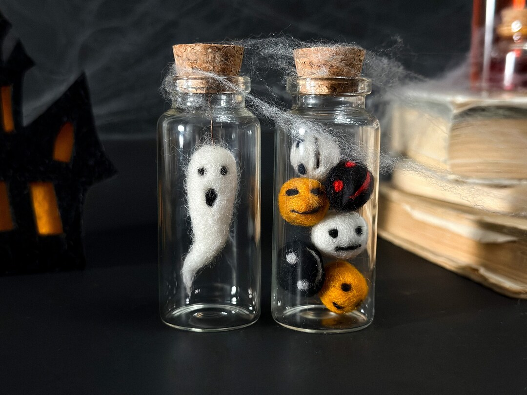 Mini Bottle Halloween Decor, Witch Decor, Halloween Ghost Decoration ...