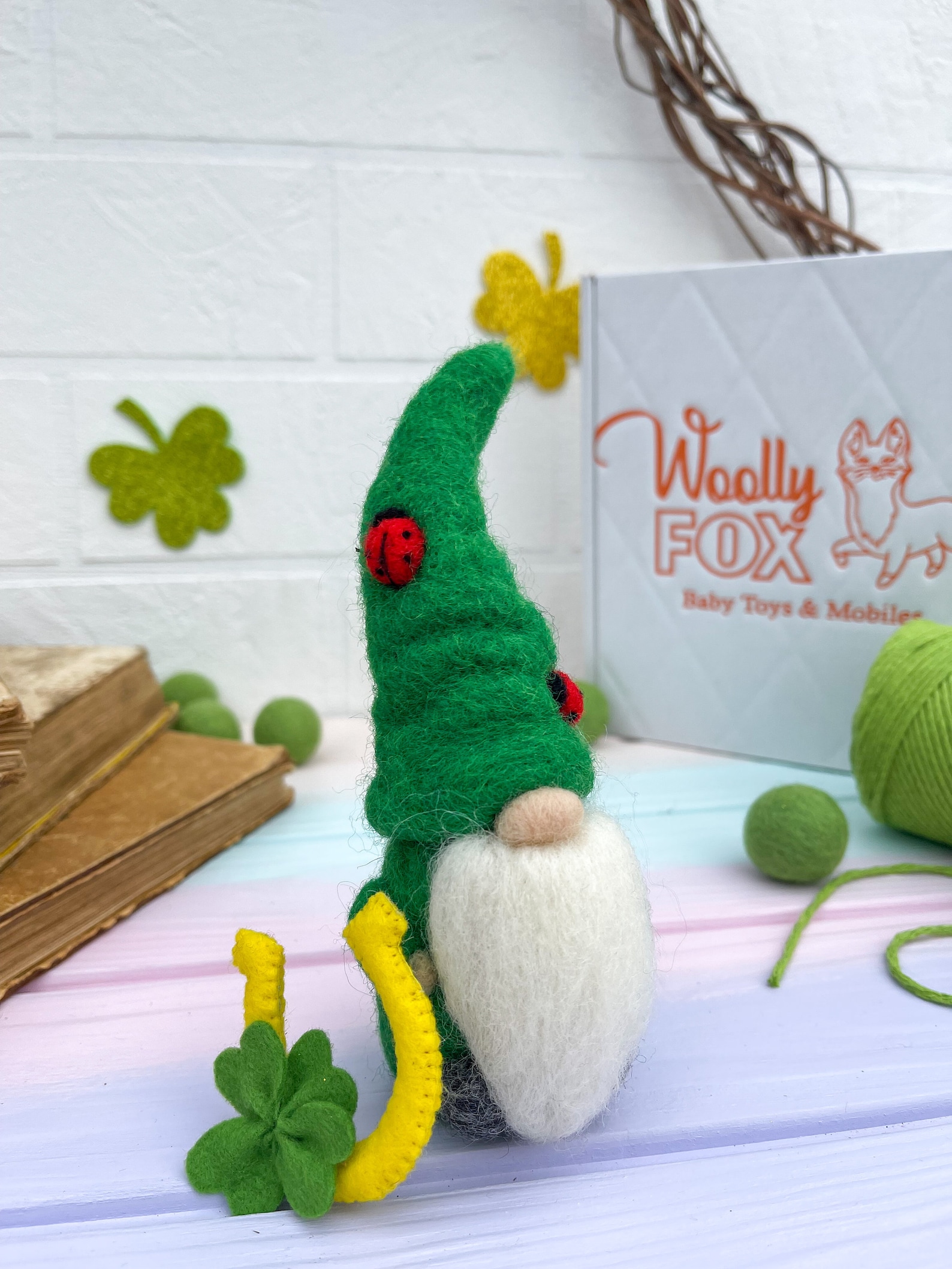St Patricks Gnome, St. Patrick's Day Gnome St. Patricks Gift Felted ...