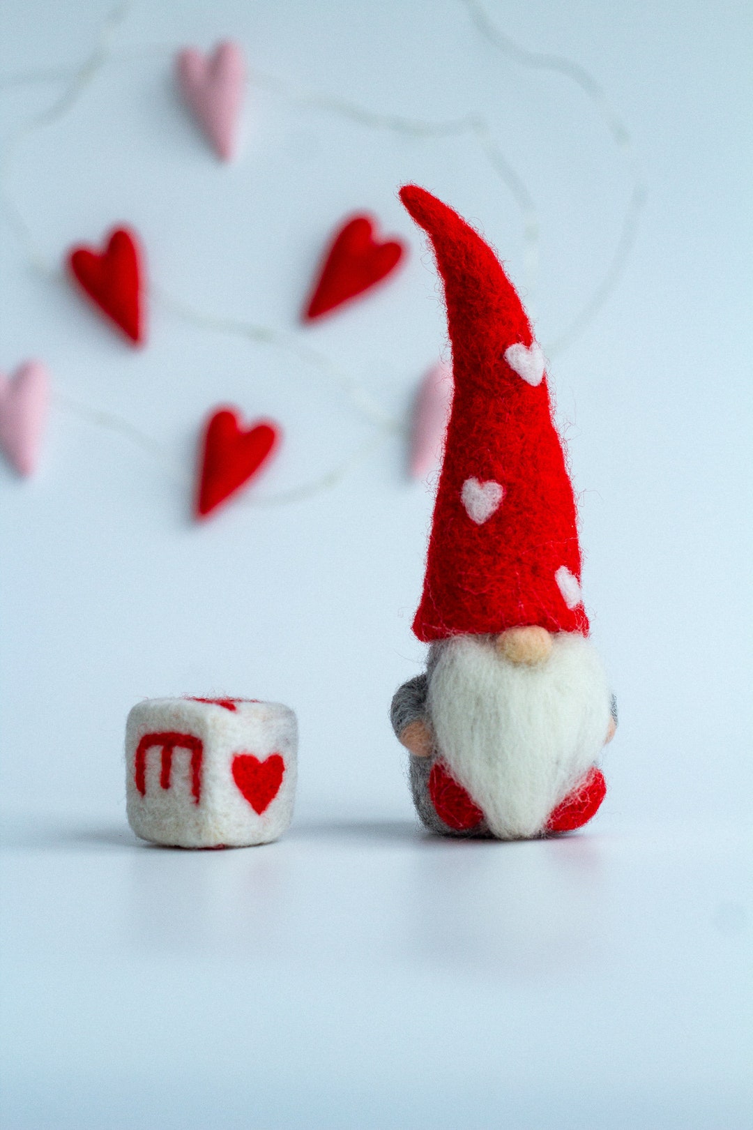 Valentines Gnome Valentines Day Gift Felted Gnome Decor Cute Gift for ...