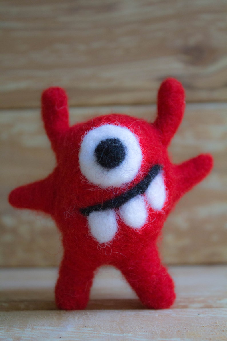 Felted monster friendly felted monster figure needle felted | Etsy