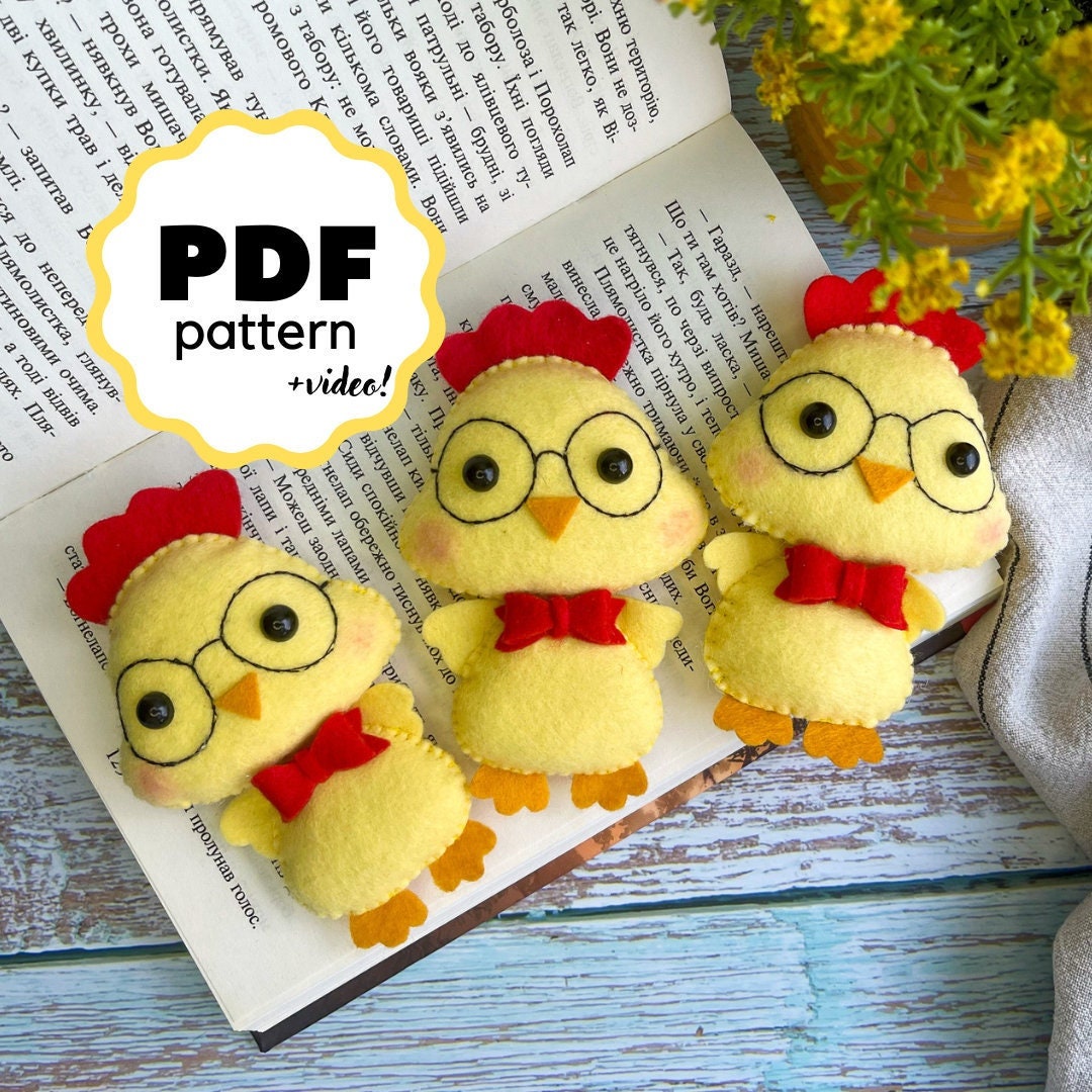 PDF Pattern Felt Chick Toy Easter Ornament Pattern Felt Sewing Pattern ...