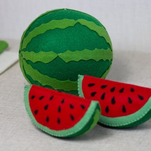 Felt Watermelon, Play Fake Felt Food, Slice of Watermelon, Garden Toys ...