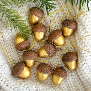 Gold Acorn Ornaments Set of 10/20/30 Hand Painted Acorns Gold Acorns ...