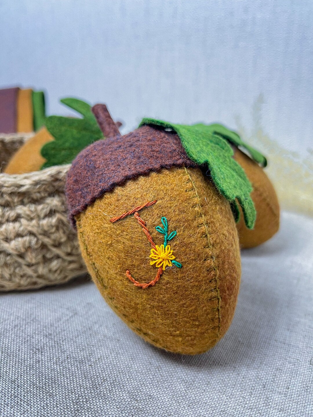 Personalized Acorns, Big Felt Acorns, Home Decor Woodland Nursery Decor ...