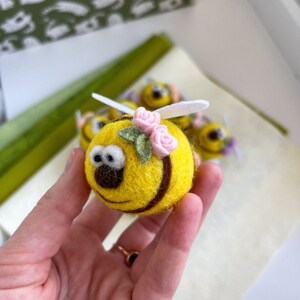 Wool Bee Ornaments Bumble Bee Felt Ornament Wool Felted Bees Spring ...