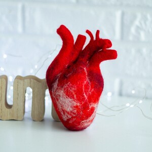 Anatomical Heart Felted Human Heart Valentines Day Gift Gift for Her ...