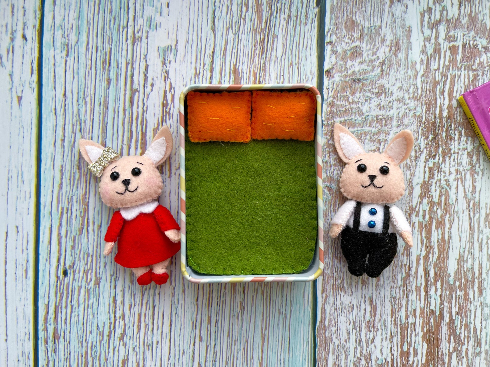 Travel Toys for Kids, Miniature Felt Playset, Tiny Felt Animals ...