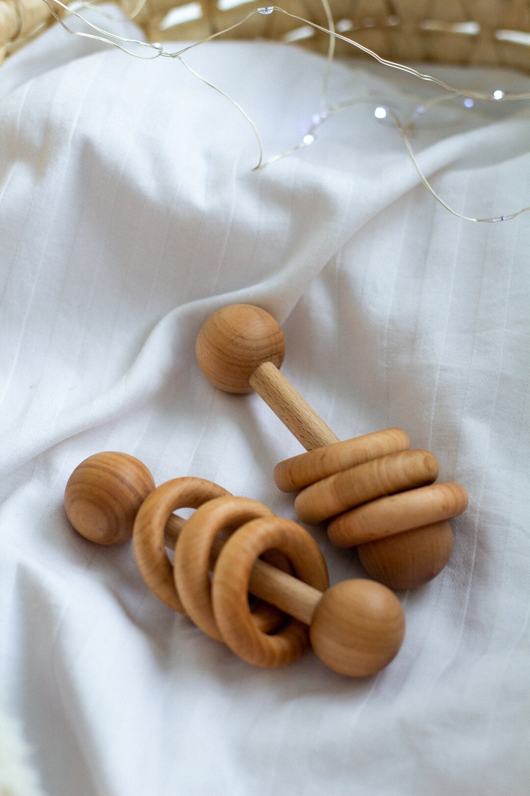 Wooden Rattle for Toddlers, Montessori Rattle, Handmade Baby Sensory ...