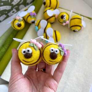 Wool Bee Ornaments Bumble Bee Felt Ornament Wool Felted Bees Spring ...