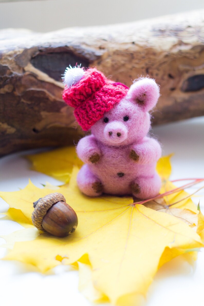 Felted Pig Needle Felted Pig Christmas Pig Pig Gift Small - Etsy