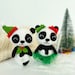 Christmas Panda Ornaments Set of 2 Christmas Decor Christmas Tree ...