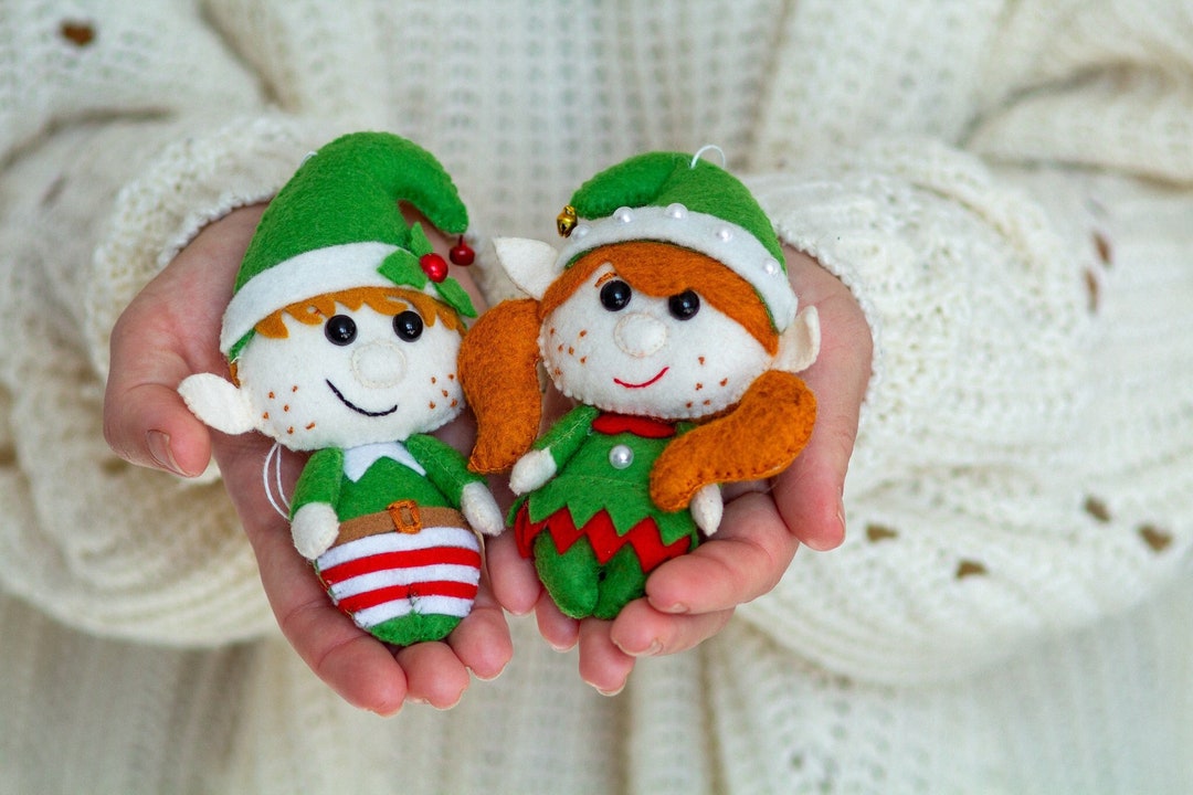 Christmas Elf Boy and Girl Christmas Ornaments Christmas Decorations ...