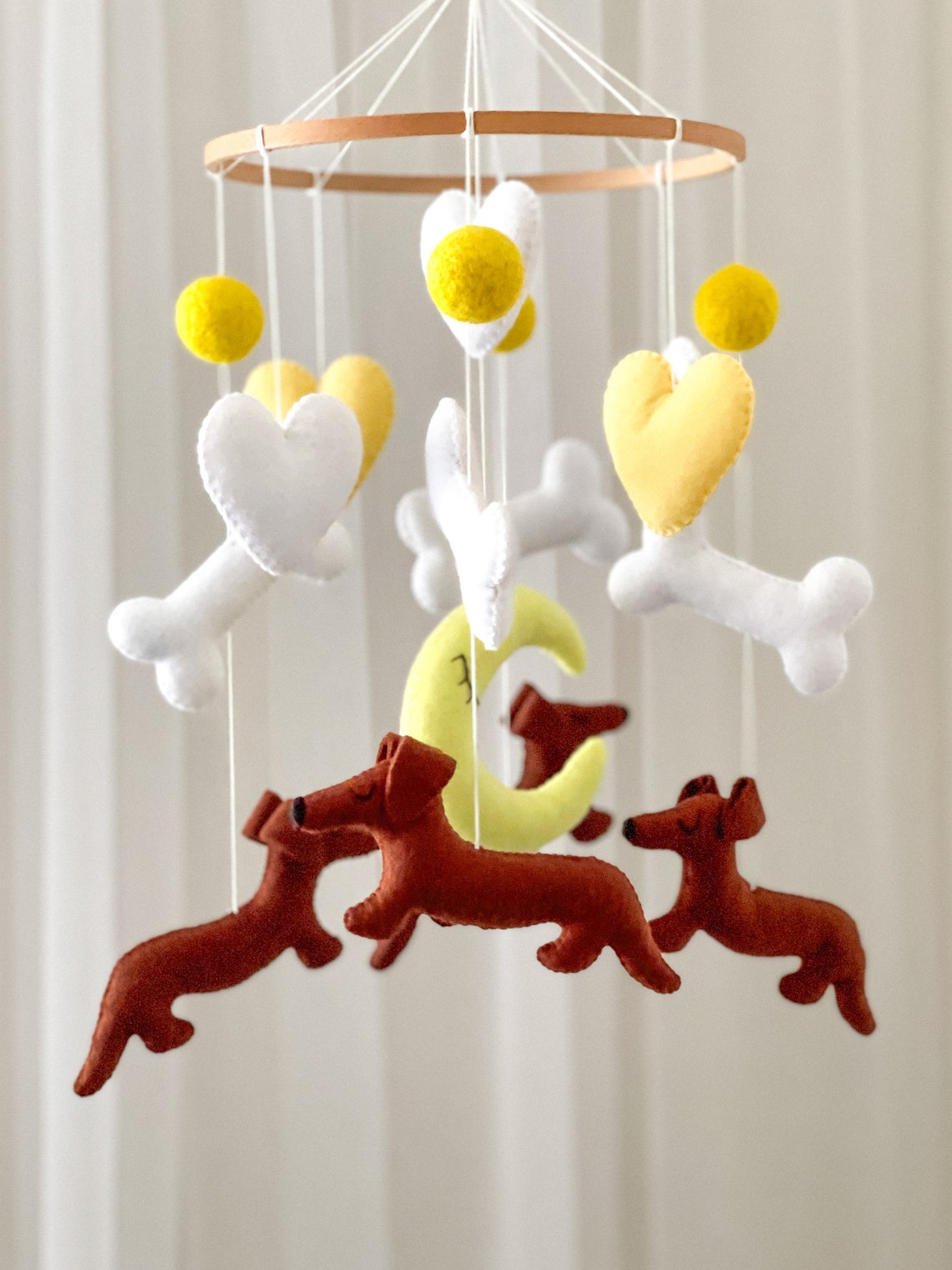 Dogs Baby Mobile, Dachshund Mobile, Gender Neutral Mobile, Puppy Cot ...