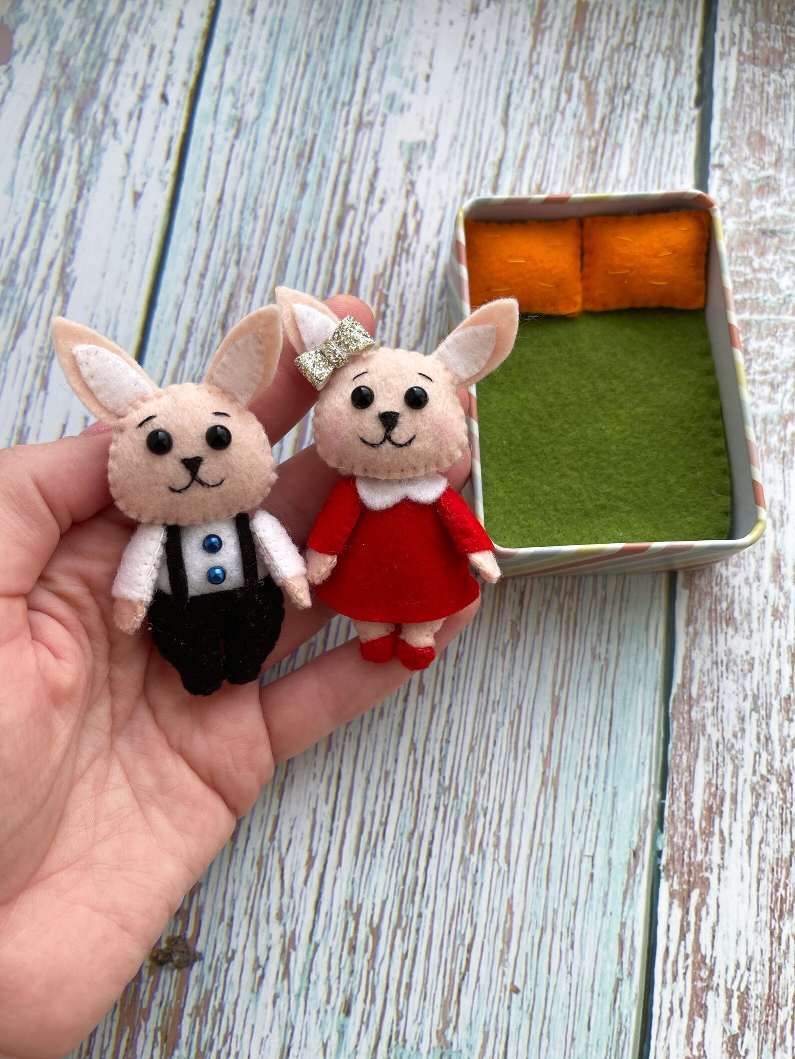 Travel Toys for Kids, Miniature Felt Playset, Tiny Felt Animals ...