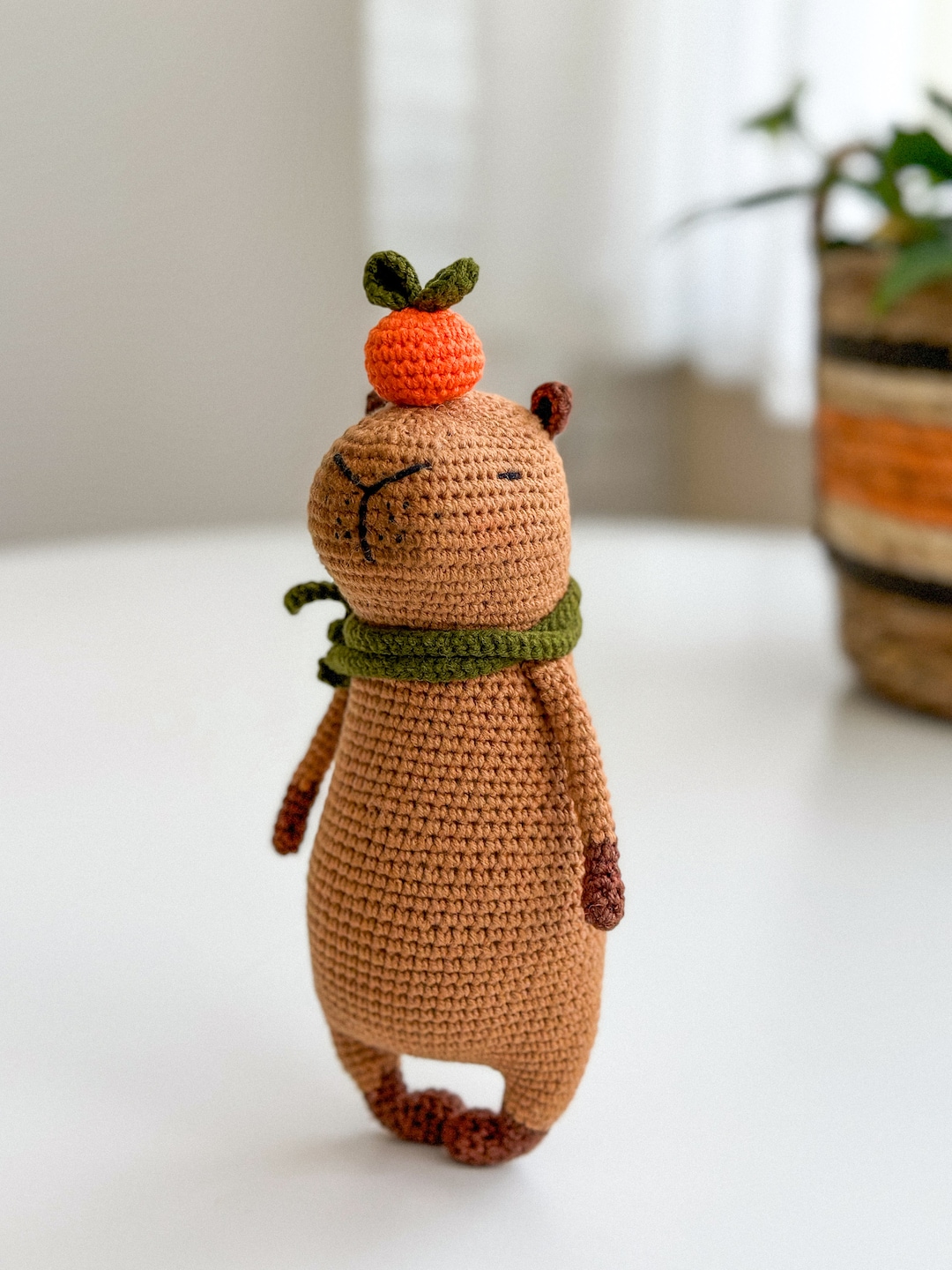 Handmade Crochet Capybara Amigurumi Toy, Capybara Crochet Toy, Crochet ...