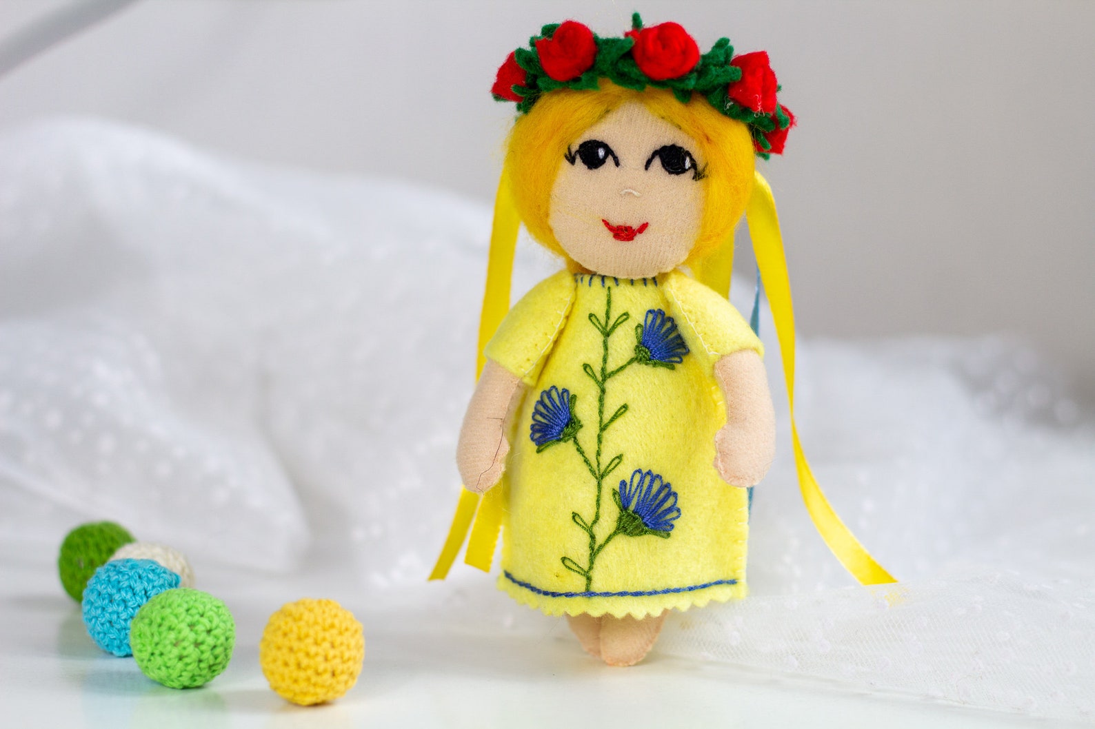 Ukrainian Girl Toy Gift Felt Doll Ornament Native Ukrainian - Etsy