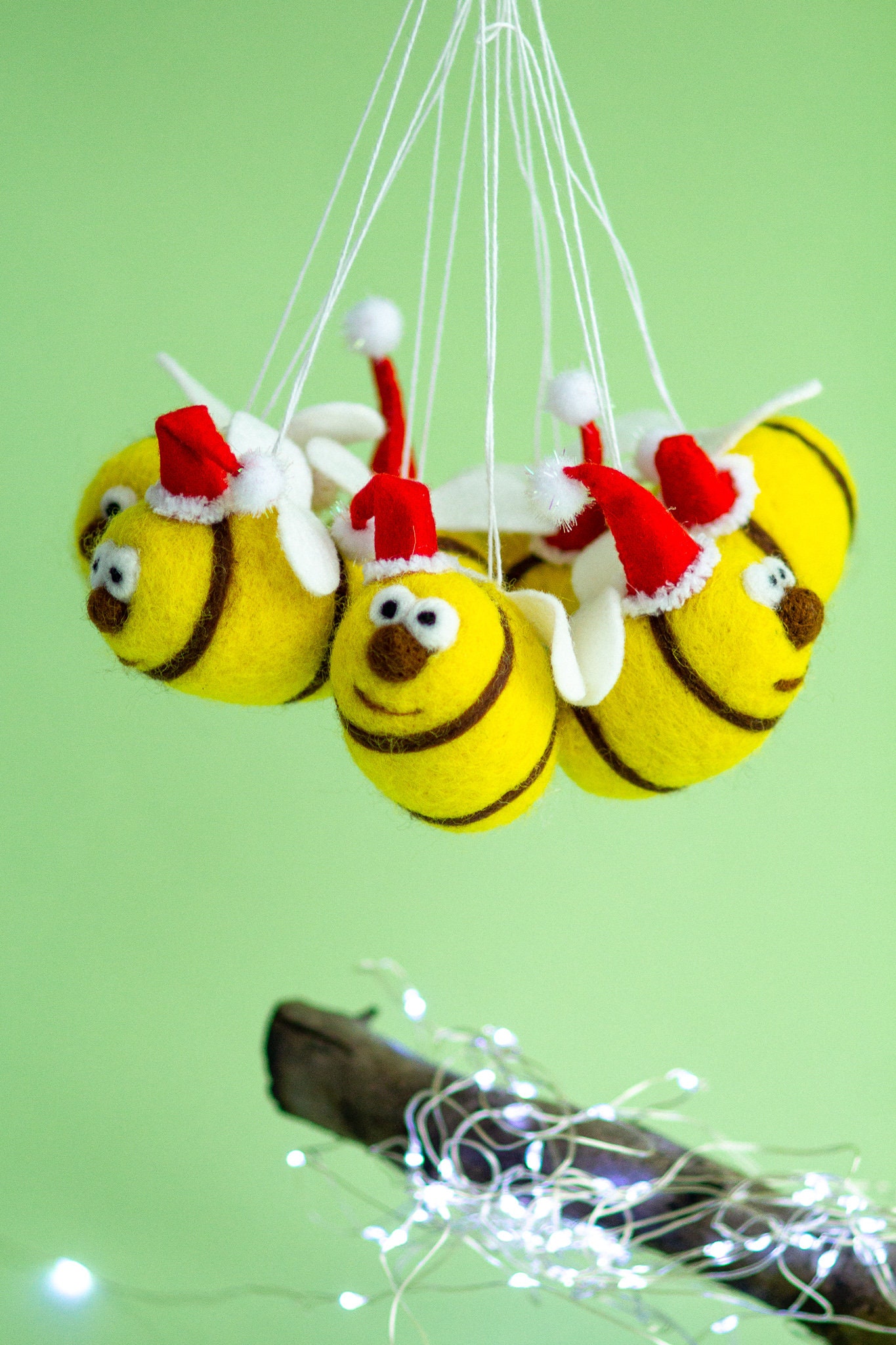 Felted Bee Ornaments Bumble Bee Felt Ornament Wool Bees in - Etsy