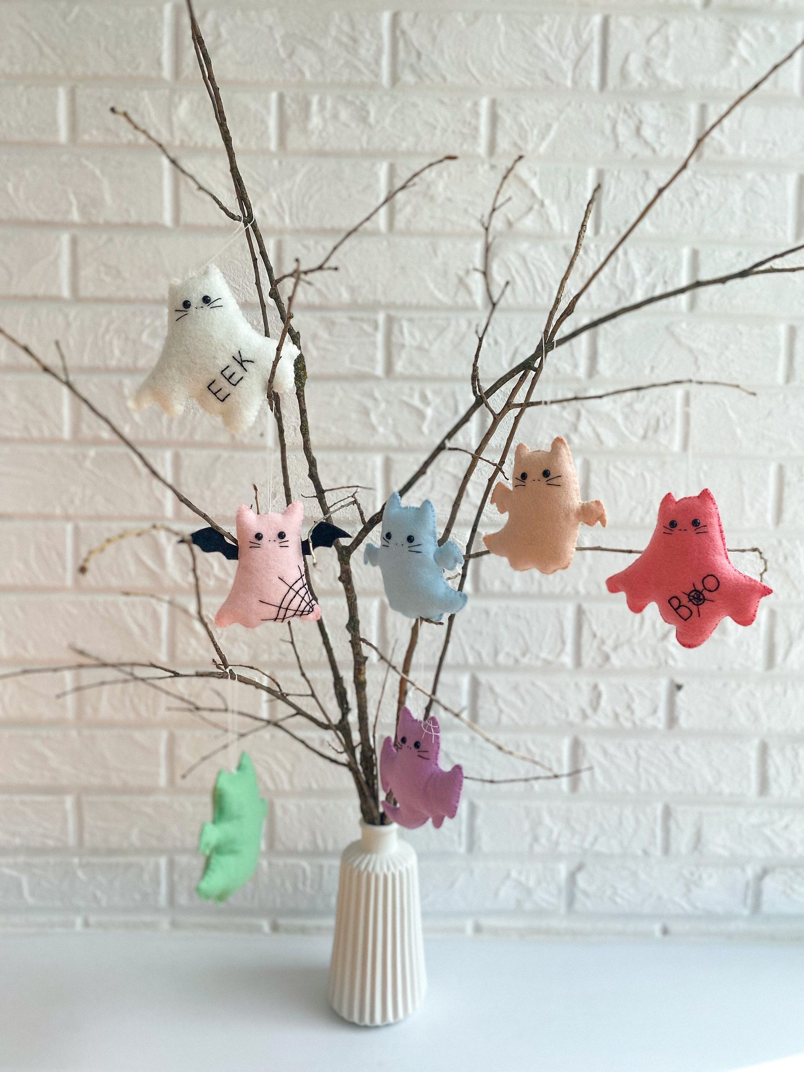 Halloween Cat Ghost Decoration Сute Ghost Cat Ghost Cats - Etsy