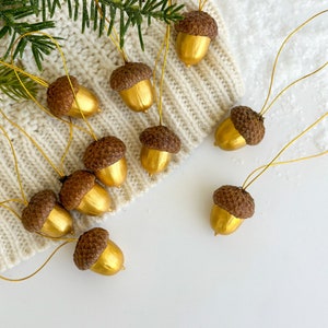 Gold Acorn Ornaments Set of 10/20/30 Hand Painted Acorns Gold Acorns ...