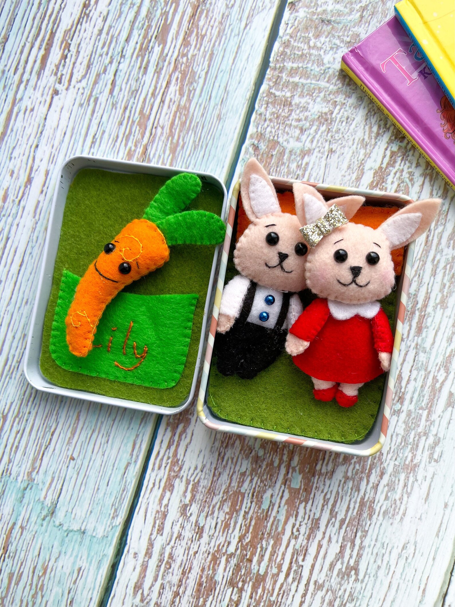 Travel Toys for Kids, Miniature Felt Playset, Tiny Felt Animals ...