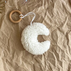 Boucle Moon Ornament, Moon Plush, Baby Gym Hanging Toys, Neutral Baby ...