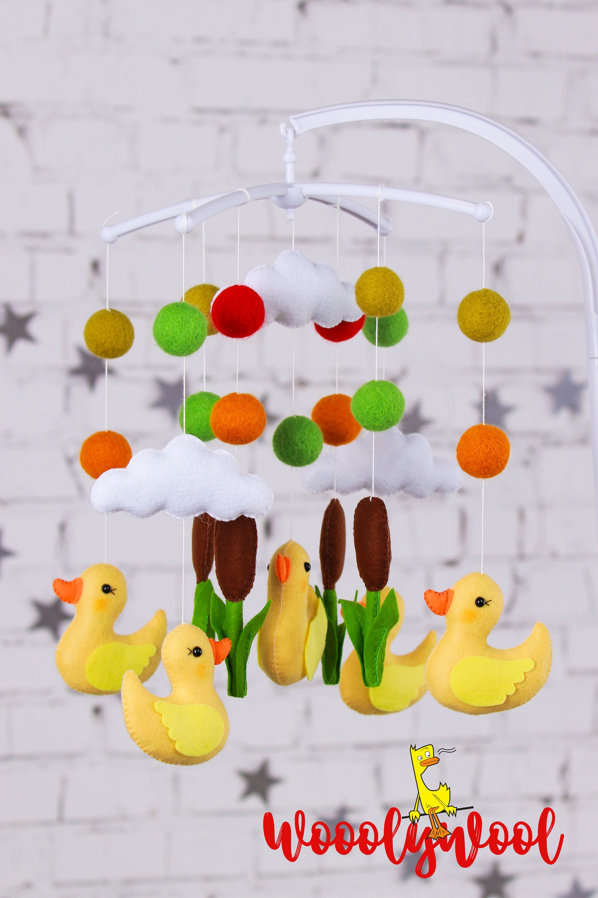 Animal Orange Little Cute Ducks Baby Mobile - Rubber Duck Mobile ...