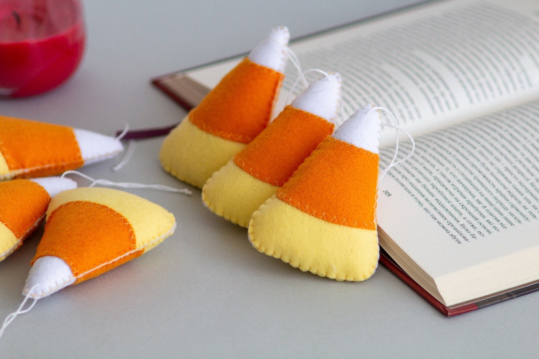 Candy Corn Felt Ornament – Halloween Decoration, Plush Felt Candy ...