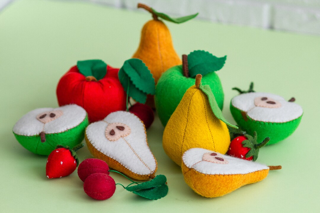 Big Set of Toy Fruits, Pretend Play Food, Play Kitchen, Gift for Kids ...