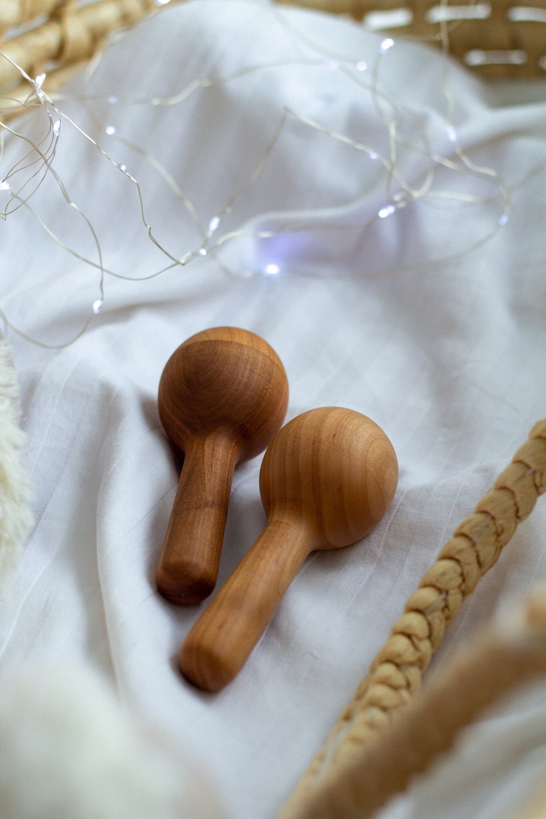 Rattle Shaker Toy for Kids, Wooden Maracas for Toddlers, Baby Rattle ...